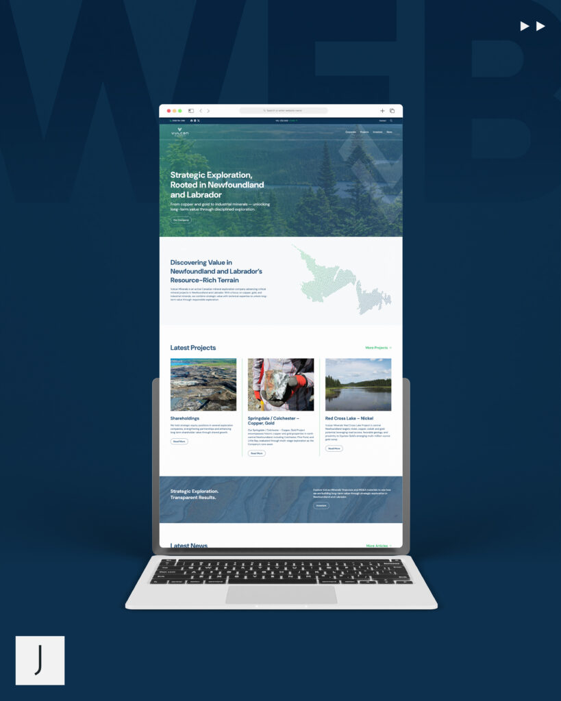 Website Launch + Branding: Vulcan Minerals | JAC | John Atkins & Co ...